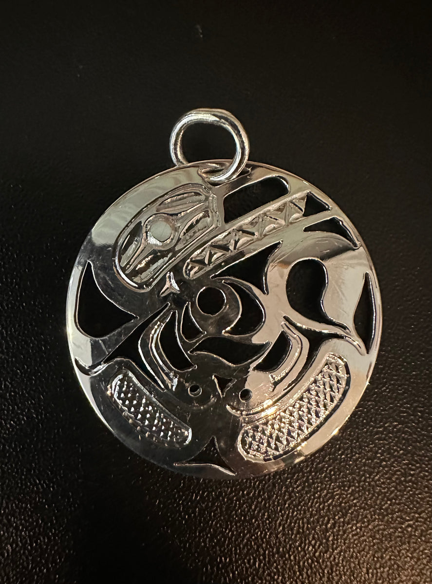 Sterling SIlver Cut-Out Wolf and Moon Pendant By Robert Cross – Haida ...