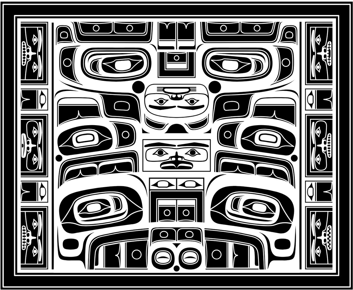 Totem Design House- Chilkat Fleece Blanket – Haida Gwaii Museum Gift Shop