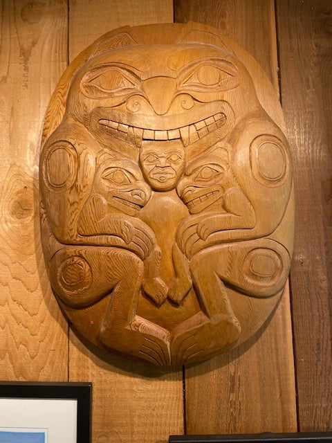 Bear Mother Plaque (Red Cedar)By Skidegate Haida Carver Clayton Gladst ...